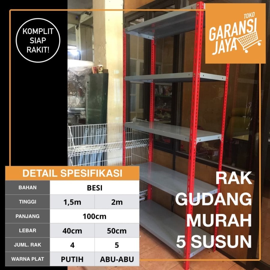 Jual Rak Besi Murah Susun 5 (100x50x200) | Shopee Indonesia