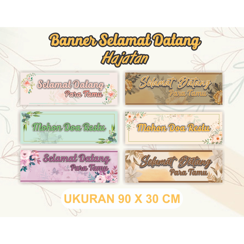 Jual Banner Hajatan l Selamat Datang l Mohon Doa Restu l Ukuran 90 x 30 ...