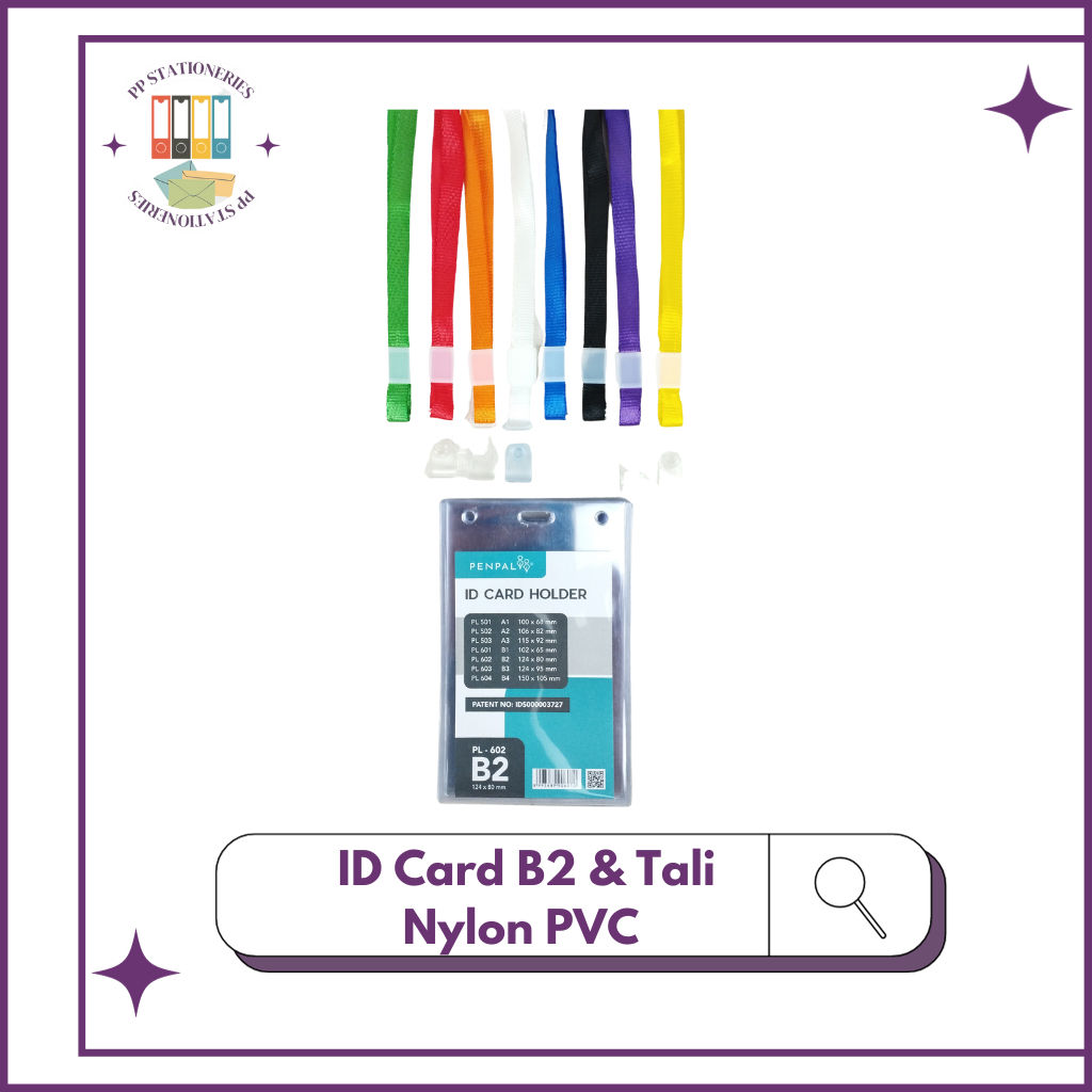 Jual Penpal Bundling ID Card B2 + Tali ID Nylon Soft PVC PENPAL 40 PCS ...