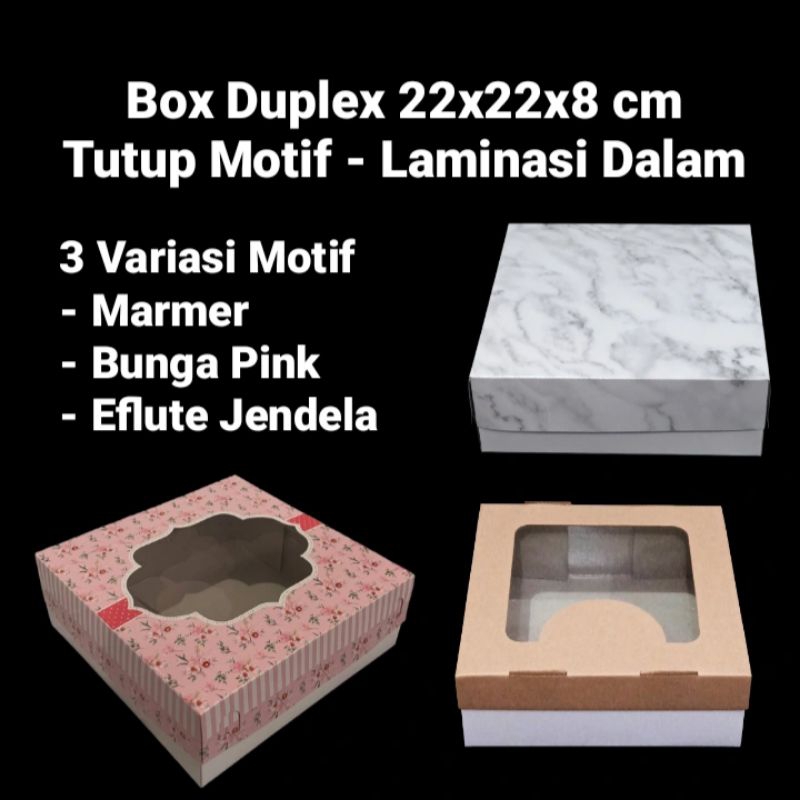 Jual Box Duplex 22x22x8cm Tutup Motif - Laminasi Dalam | Shopee Indonesia
