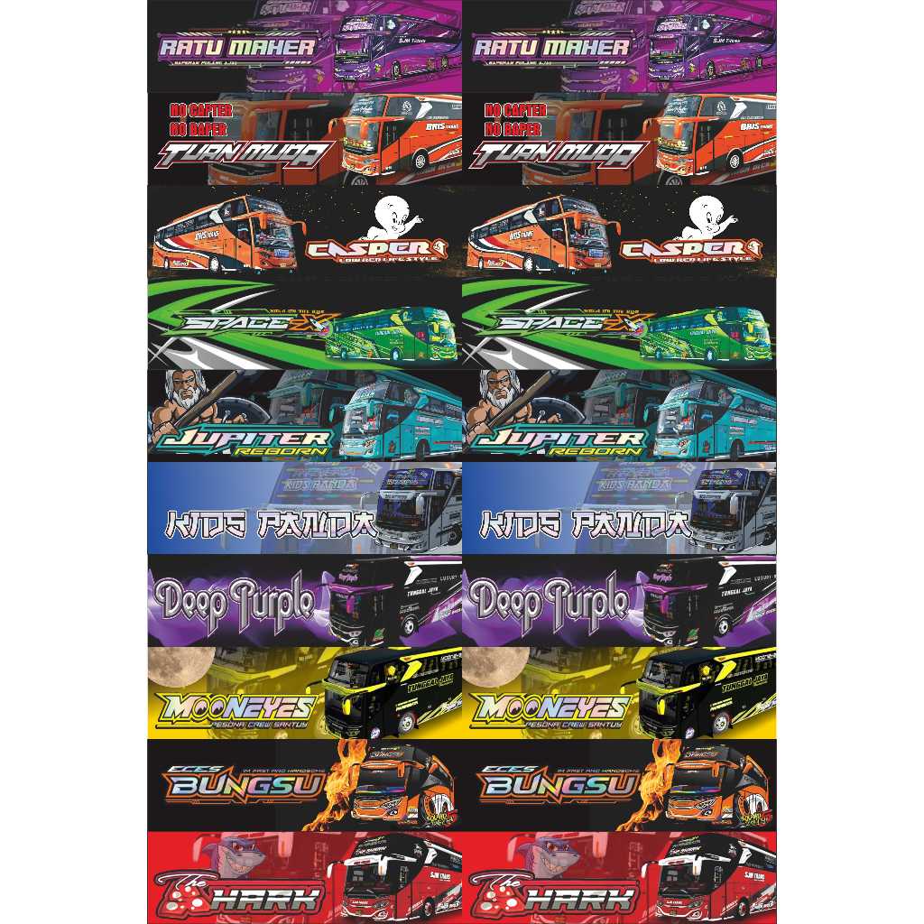 Jual Stiker bus, stiker bis, telolet isi 20 stiker | Shopee Indonesia