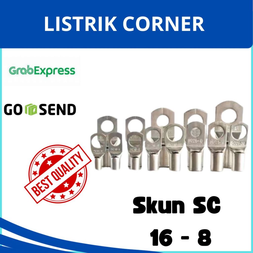 Jual Kabel Skun SC / Skun Kabel SC 16-8 / Cable Lug /Cable Schoen 16-8mm | Shopee Indonesia