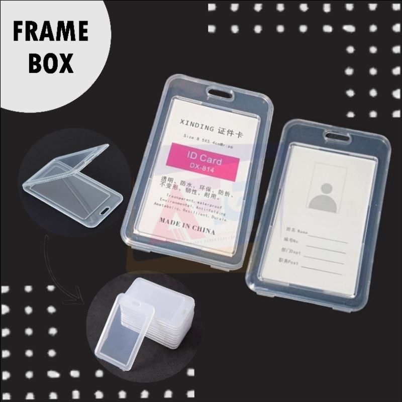 Jual Frame case box id card transparan/casing box name tag bening ...