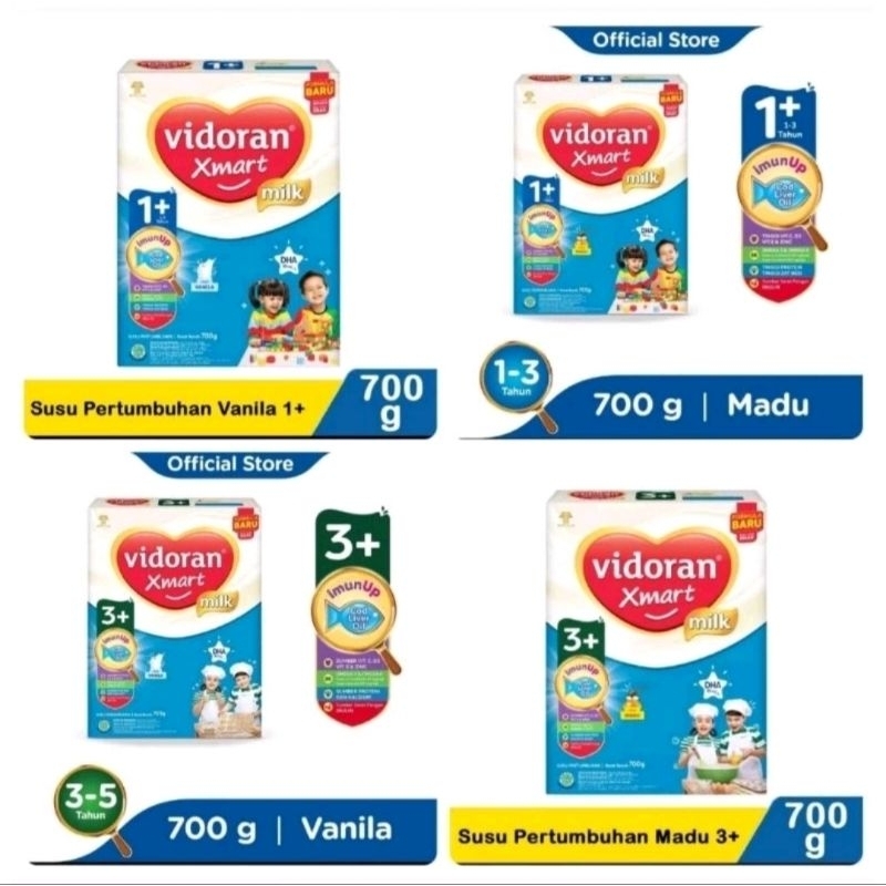 Jual VIDORAN XMART 1+ & 3+ MADU/VANILLA 700GR | Shopee Indonesia