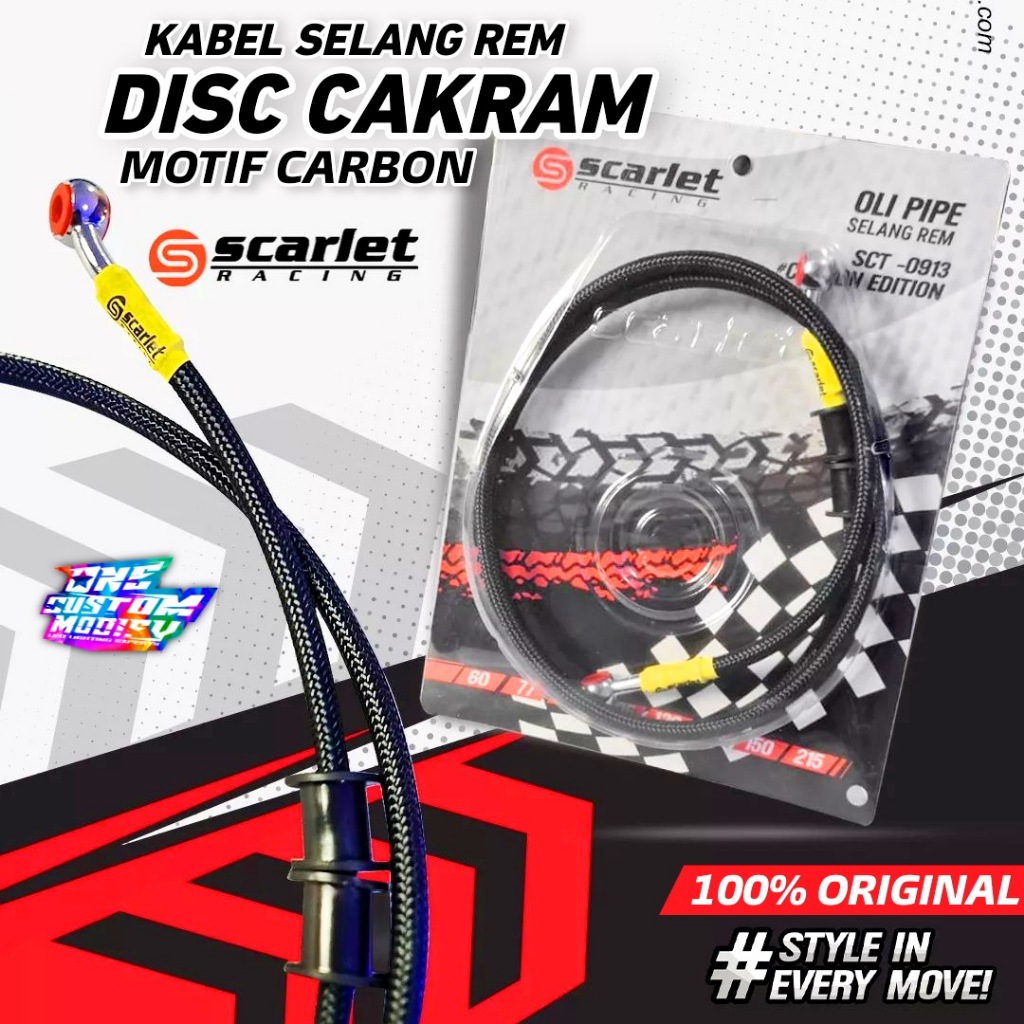 Jual Kabel Selang Rem Cakram Disc Carbon Scarlet Racing ukuran 60 95cm ...