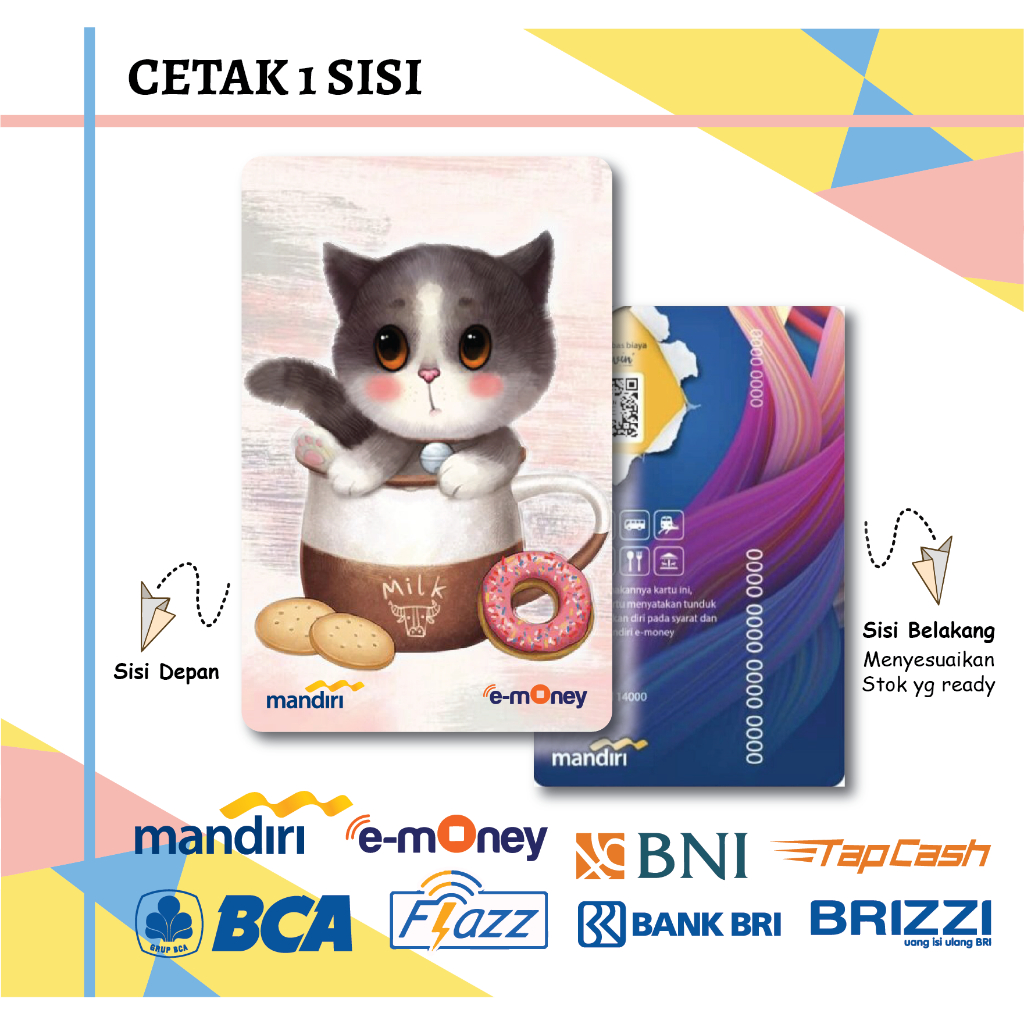 Jual KARTU E MONEY ETOLL ANIMAL CAT KUCING CUTE EMONEY MANDIRI FLAZZ ...