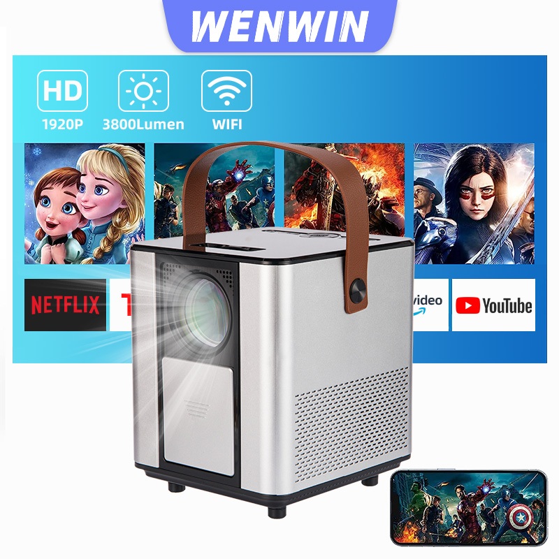 Jual WENWIN Smart Proyektor Android Wifi 3800 Lumens 1920P HD LCD Proyektor Mini Portable ...