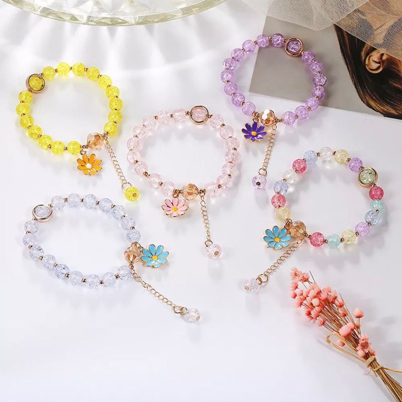 Jual Gelang Manik Manik Kristal Daisy Gelang Bunga Gaya Korea Crystal ...