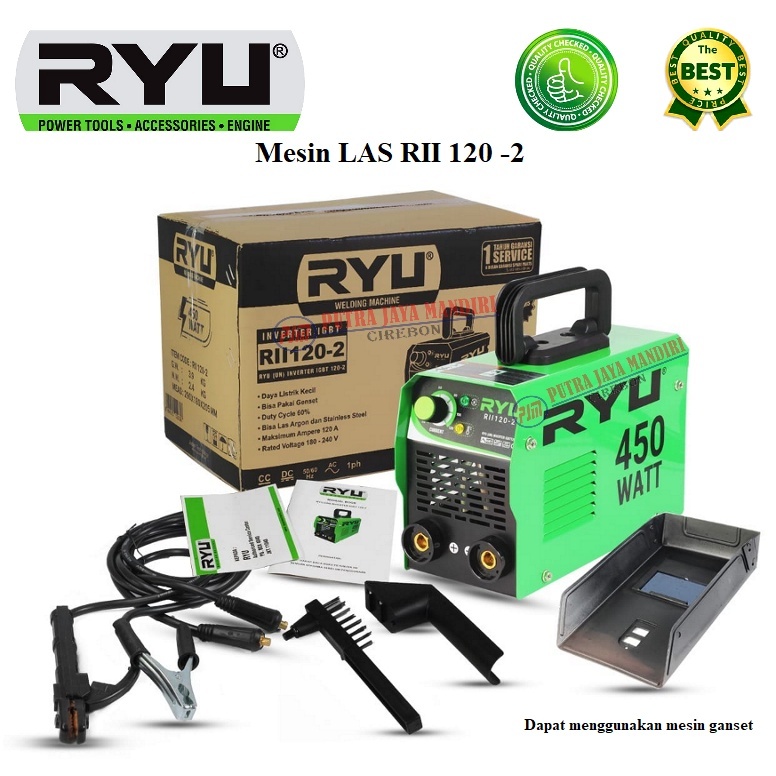 Jual Mesin Las RYU Inverter MMA 120 IGBT 450 watt / Mesin las / Mesin trafo las / welding ...