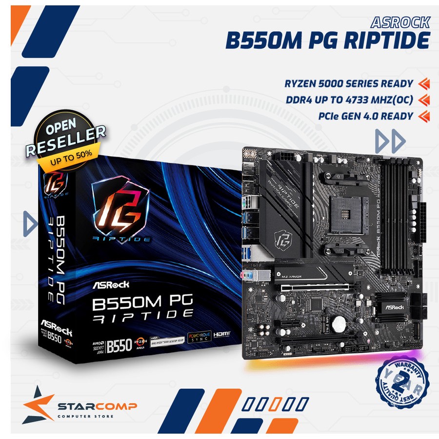 Jual Asrock B550M Phantom Gaming PG Riptide AM4 B 550 M DDR4 ...