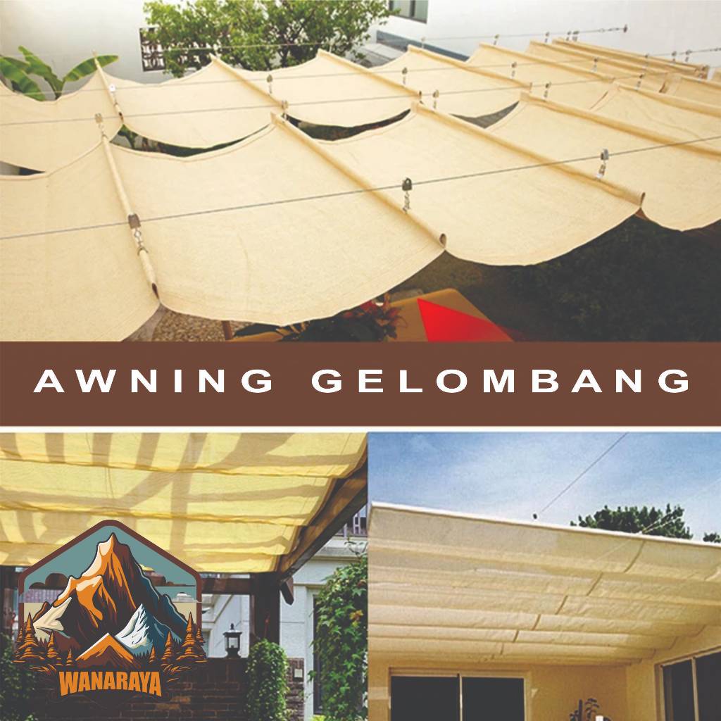 Jual Awning gelombang ukuran 150x300 bahan Polyester D300 / Awning ...