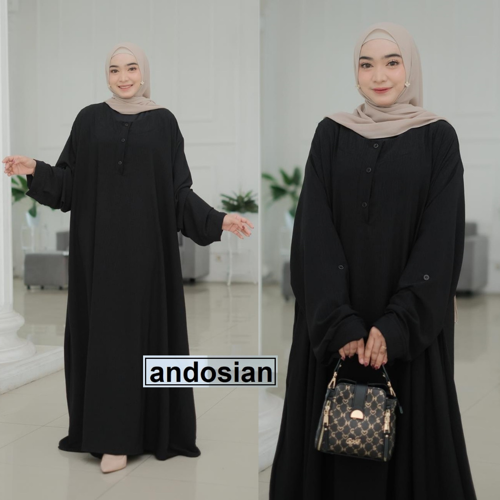 Jual Gamis Ibu GEDE HITAM JUMBO LD 160 SYARI BUSUI CRINGKEL ANDOSIAN ...