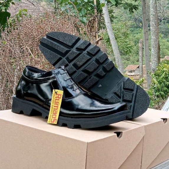 Jual Rumaos black kilap formal Sepatu PDH/pantofelan kantoran pendek ...