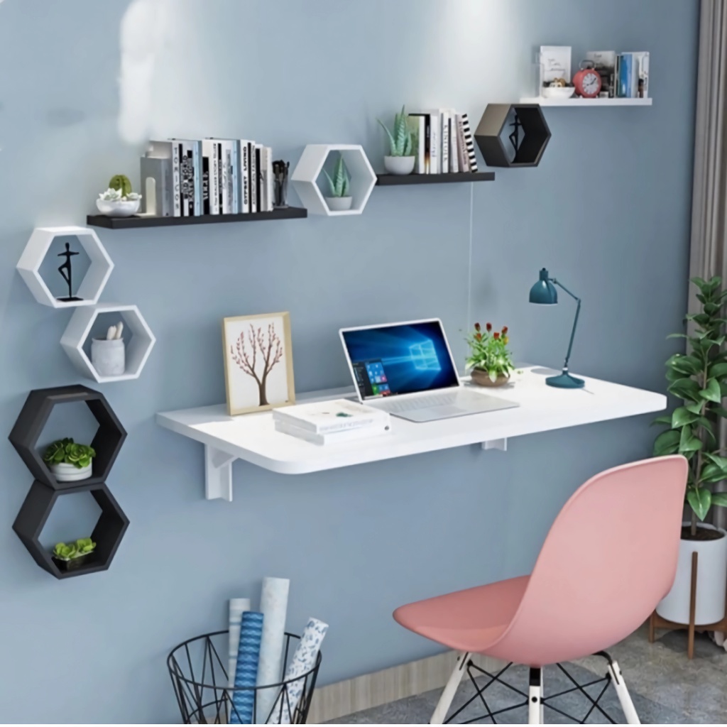 Jual Meja 60x34 cm Lipat Bracket Siku Terpasang Tempel Dinding Portable ...