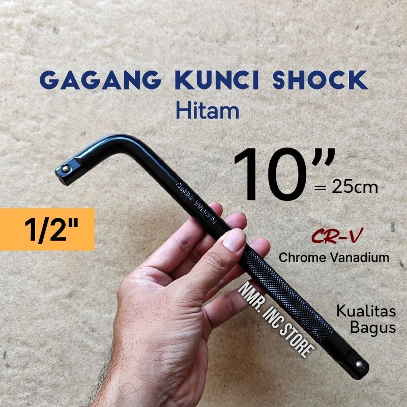 Jual Gagang Kunci Shock L 1/2" x 10" CR-V Hitam Reguler, Handle Mata ...