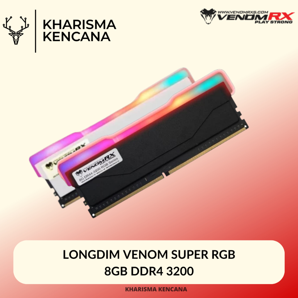 Jual LONGDIMM VENOMRX SUPER RGB 8GB DDR4 3200 BLACK | Shopee Indonesia