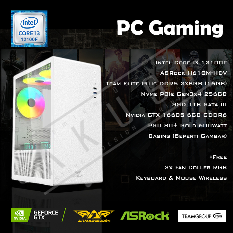 Jual PC Gaming Max Performance Gen 12-DDR5-Nvme M.2-VGA 6GB GDDR6 | Shopee Indonesia