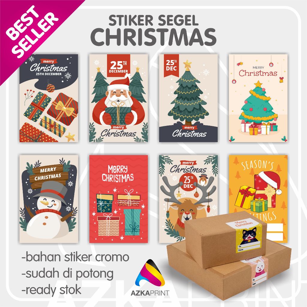 Jual [CROMO A3] Stiker segel natal best seller - Sticker Chritsmas ...