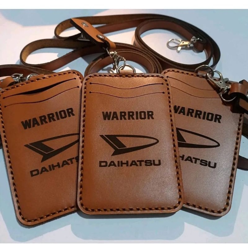 Jual name tag kulit asli custom nama logo / dompet id card murah ...