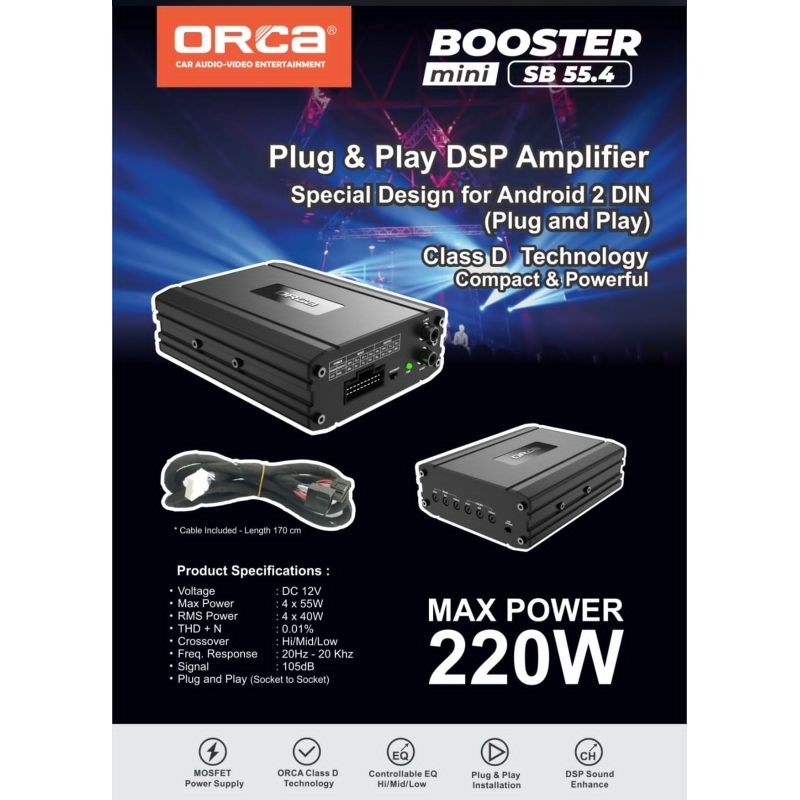 Jual DSP Orca boster mini sb 55.4 plus & plak dsp pnp android | Shopee ...