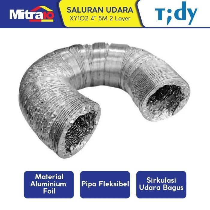 Jual Tidy Aluminium Saluran Udara Fleksibel XY102 4 Inch 2 Lapisan 5 ...