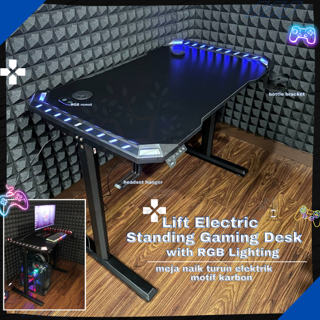 Jual Ottadel Meja Gaming Elektrik Naik Turun/ Lift Electric Standing ...