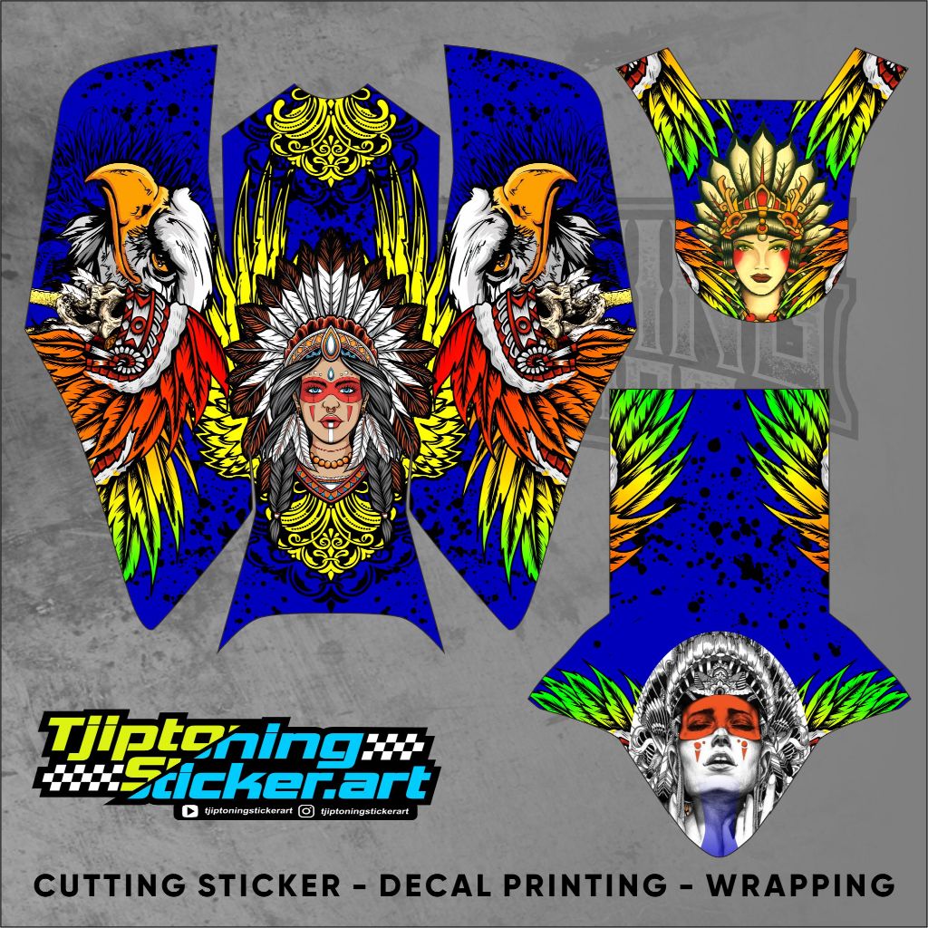 Jual stiker rx-king full gambar cewek apache tengkorak dayak | Shopee ...