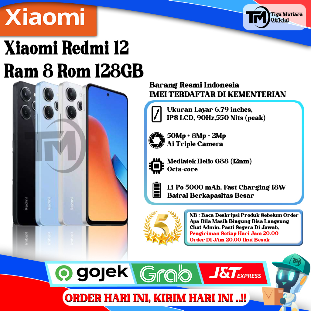 Jual Xiaomi Redmi 12 Ram 8/128GB | Ram 8/256GB Segel Original ...