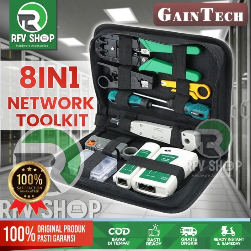 Jual TOOLKIT NETWORK 8 IN 1 RJ45 RJ11 TANG CRIMPING LAN TESTER TOOL KIT ...