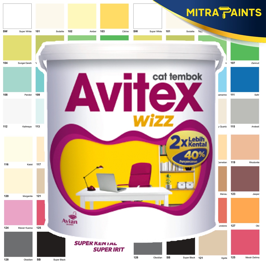 Jual CAT TEMBOK AVITEX WIZZ 5 KG / CAT TEMBOK INTERIOR AVIAN | Shopee Indonesia