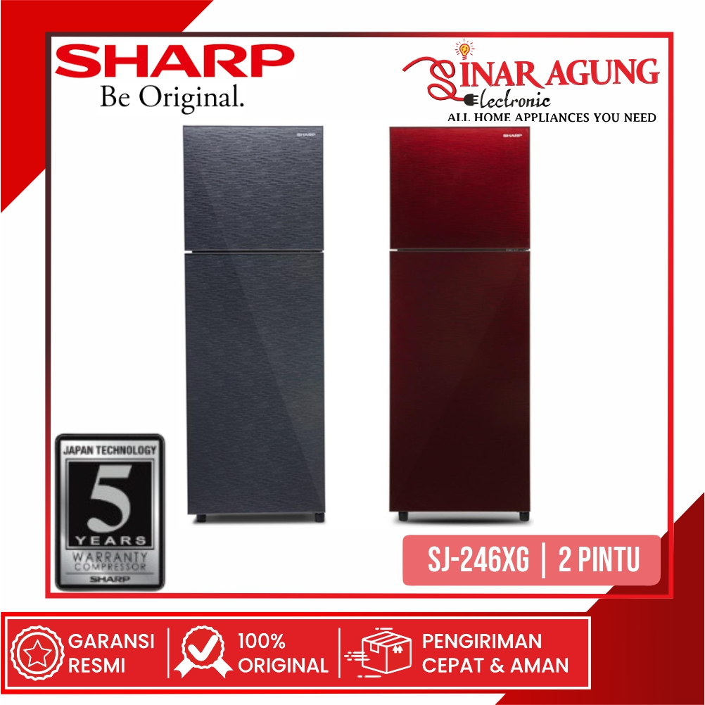 Jual [COD] KULKAS / LEMARI ES SHARP SJ246XG / SJ246 / SJ-246 (2 PINTU / 205 LITER) GARANSI RESMI ...