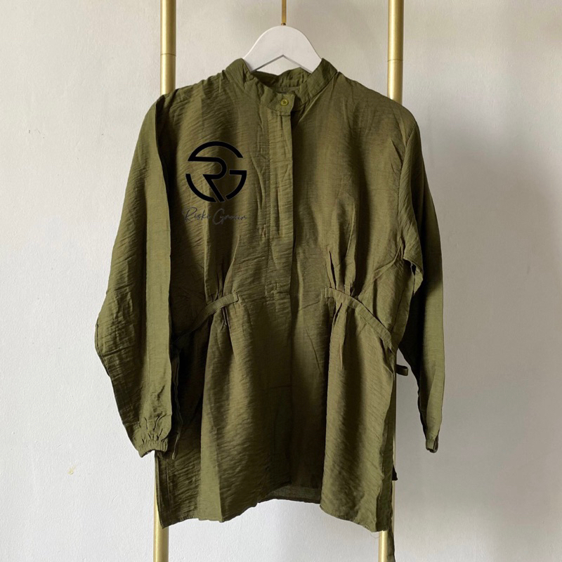Jual ALEA Blouse Semi Tunik Linen premium Kemeja Kerja Wanita Formal ...