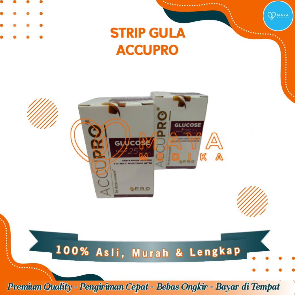 Jual Strip ACCUPRO Gula Darah Glucose @25 pcs ACCU PRO Accu-Pro ...