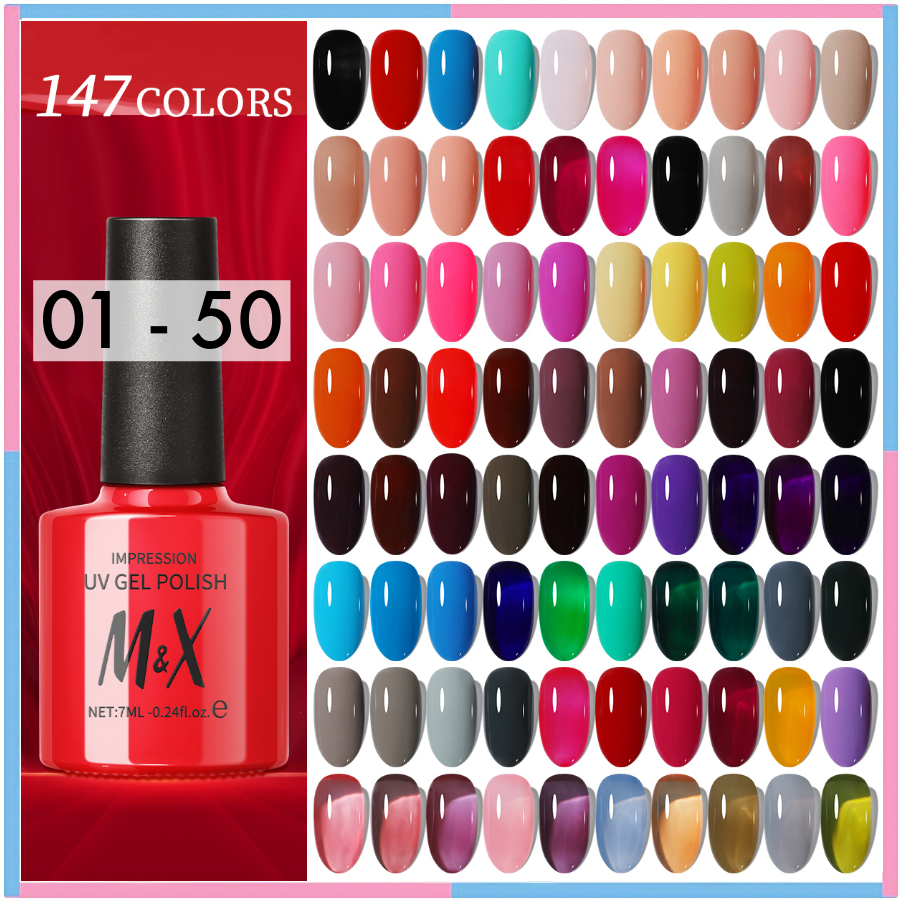 Jual (01 -50) M&X Impression UV LED Gel Nail Polish 7ml / Kutek kuku UV ...