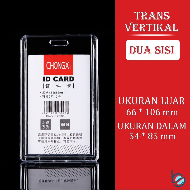 Jual Holder Id Card Acrylic DIY Id Card 2 Sisi Tempat Kartu Akrilik ...