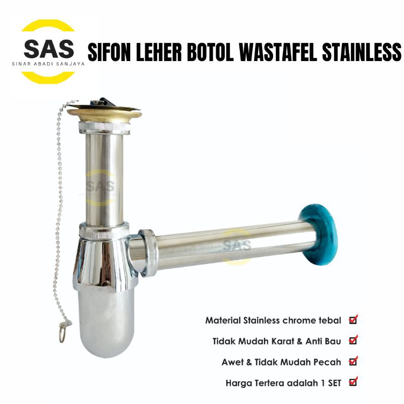 Jual [SAS] Sifon wastafel stainless berkualitas dengan desain ekslusif ...