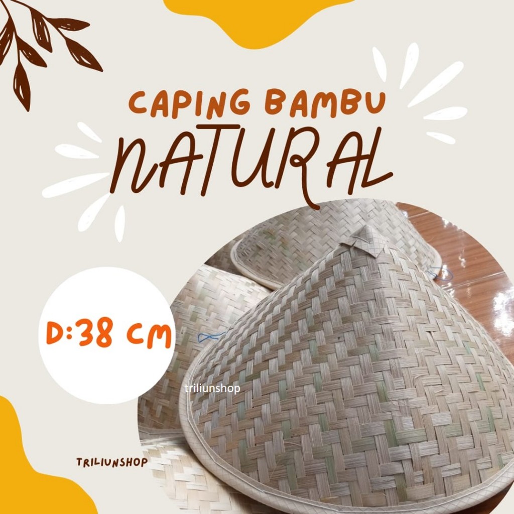 Jual Caping Topi Natural Diameter 38 Cm Anyaman Bambu | Tudung Bambu ...