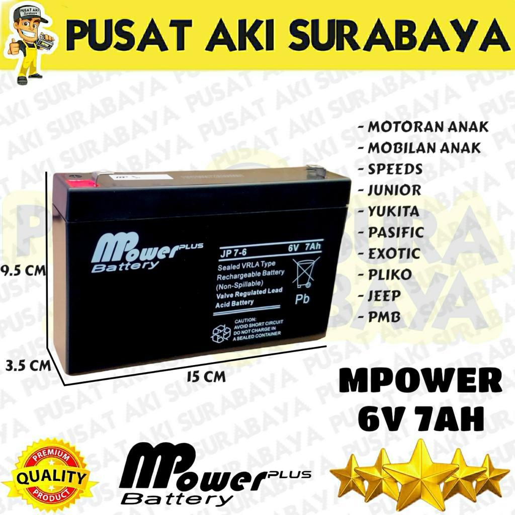 Jual BATTERY TIMBANGAN RECHARGE MPOWER 6V 7AH BATERAI VRLA MOBILAN AKI ...