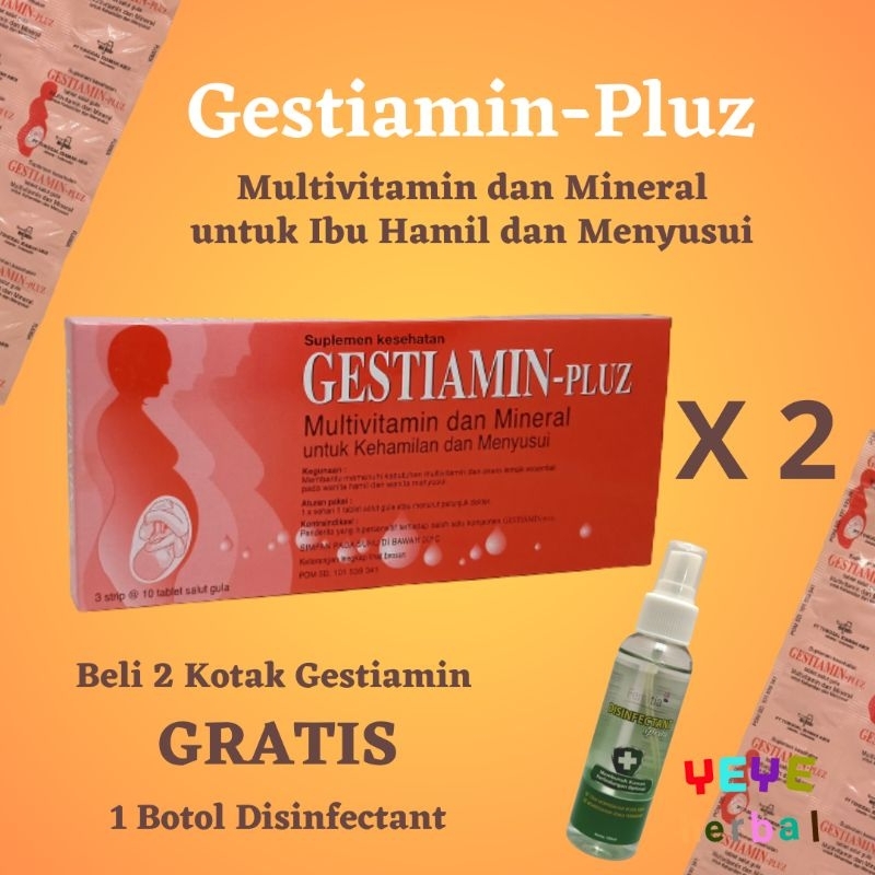Jual Gestiamin Pluz 30 Tablet Multivitamin Ibu Hamil dan Menyusui ...