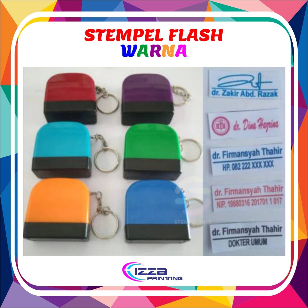 Jual STAMPEL FLASH GANTUNGAN KUNCI 3x1 PALEMBANG (Stempel Dokter, Bidan, Perawat, Nama dan NIP ...