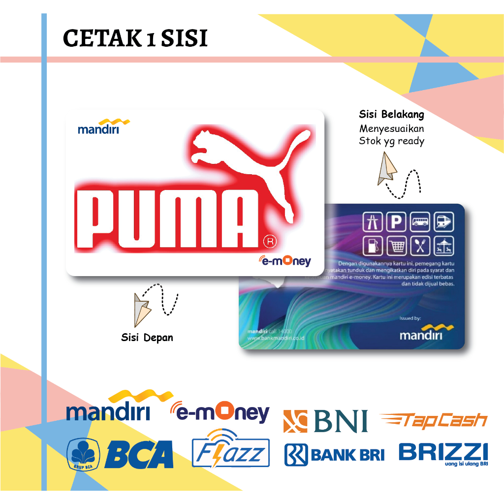 Jual KARTU EMONEY E TOLL BRAND LOGO PUMA RED WHITE E MONEY MANDIRI ...