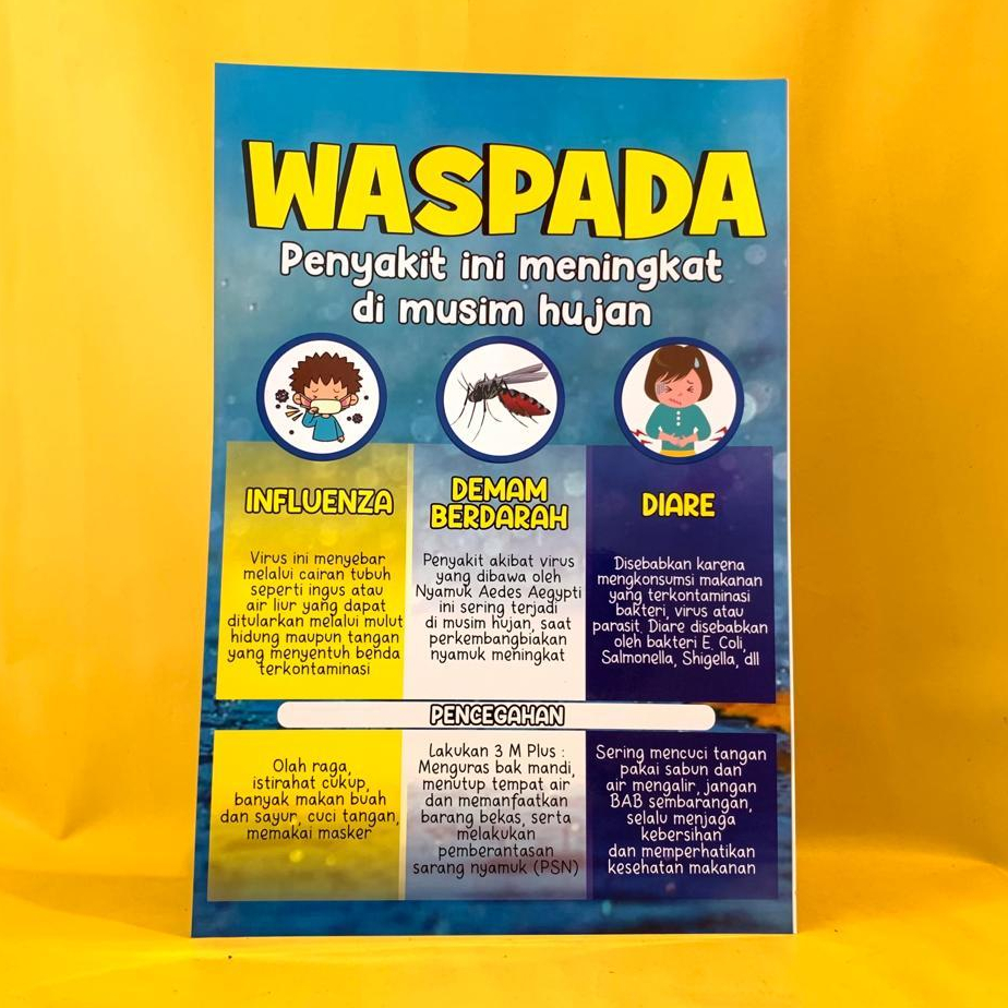 Jual Poster Penyakit | Poster Waspada Penyakit Dimusim Hujan | Poster ...