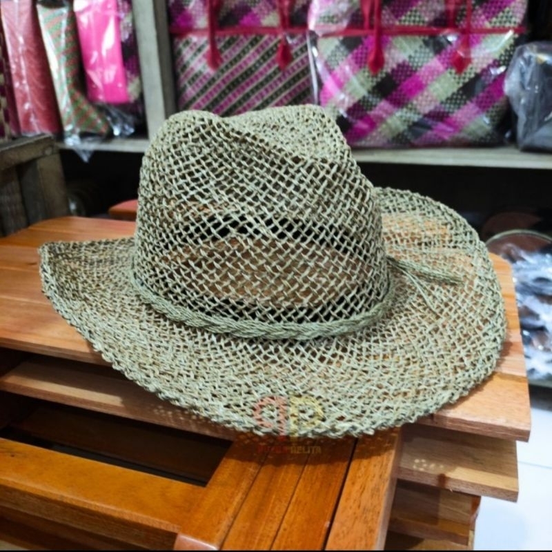 Jual TOPI COWBOY ANYAMAN PANDAN TOPI JARING PANDAN TOPI LILIT PANDAN ...