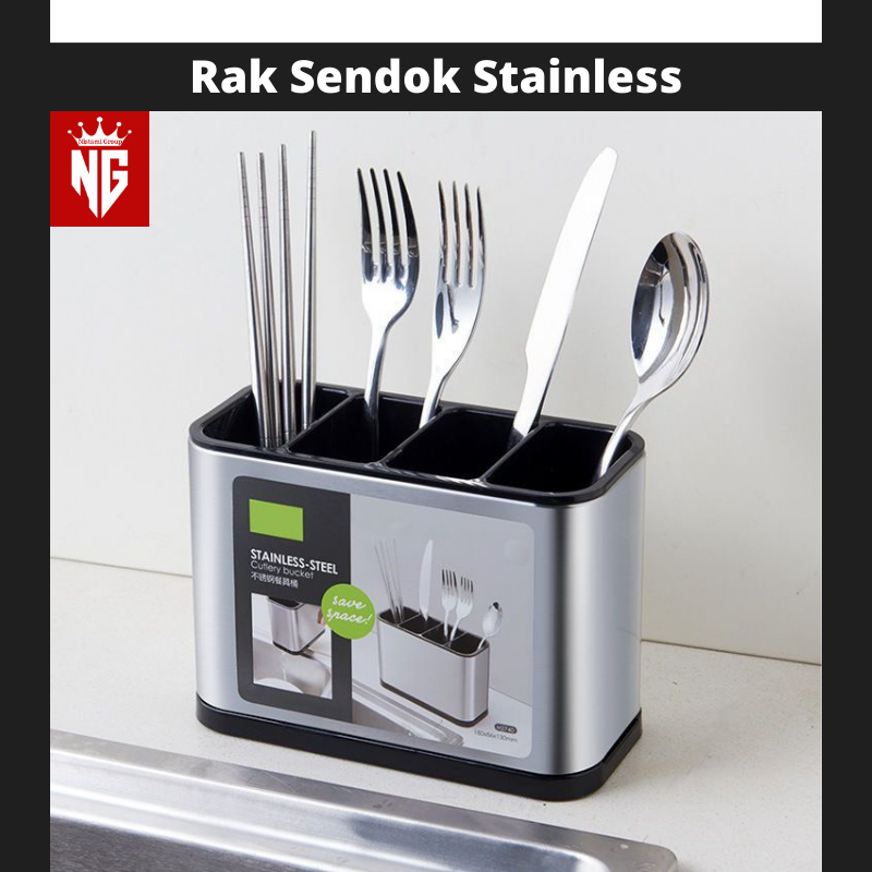 Jual Rak Tempat Sendok Garpu Alat Makan Stainless Estetik Perlengkapan ...