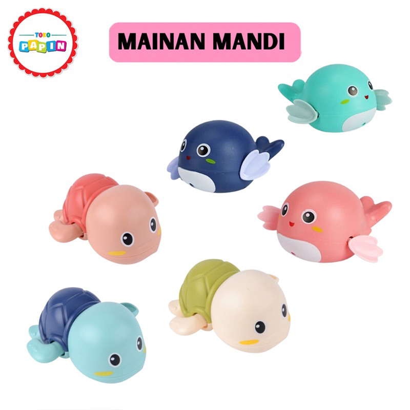 Jual TokoPapin Mainan Mandi Bayi Anak Kura kura Ikan Paus Berenang ...