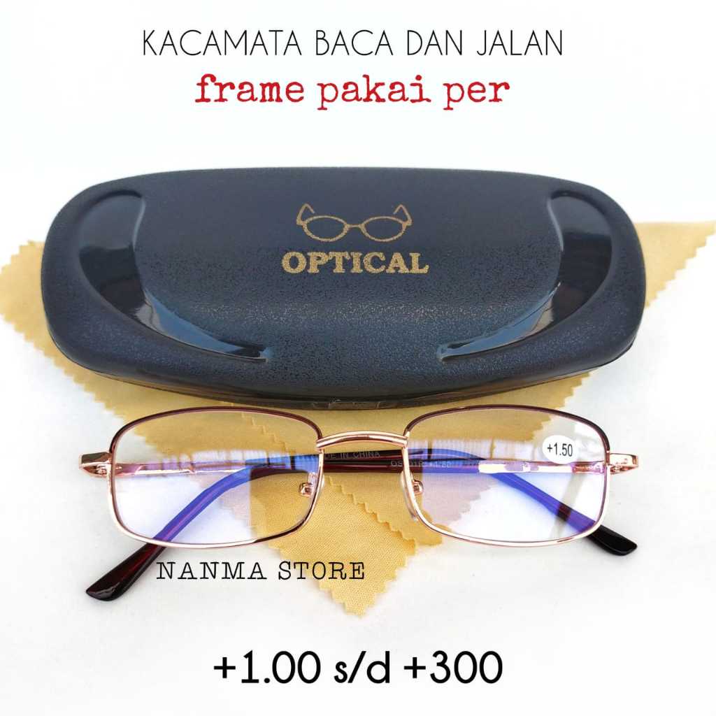Jual Kacamata dua fungsi buat baca dan jalan model kotak frame besi ...