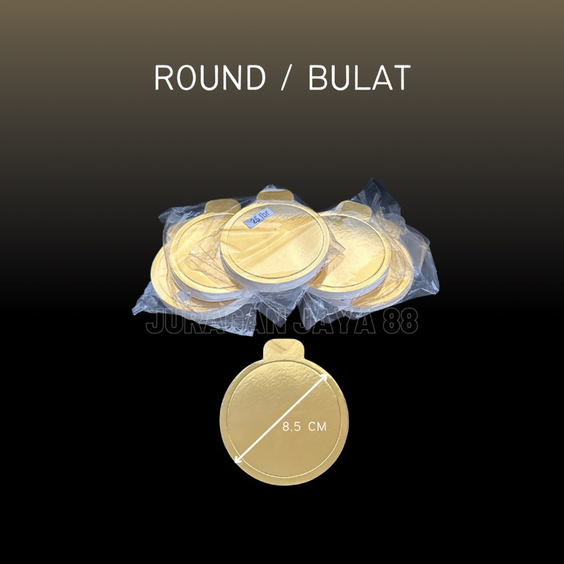 Jual (25 PCS) [EMAS] Alas Emas Cake Tart Tiramisu | Alas Kue Gold ...