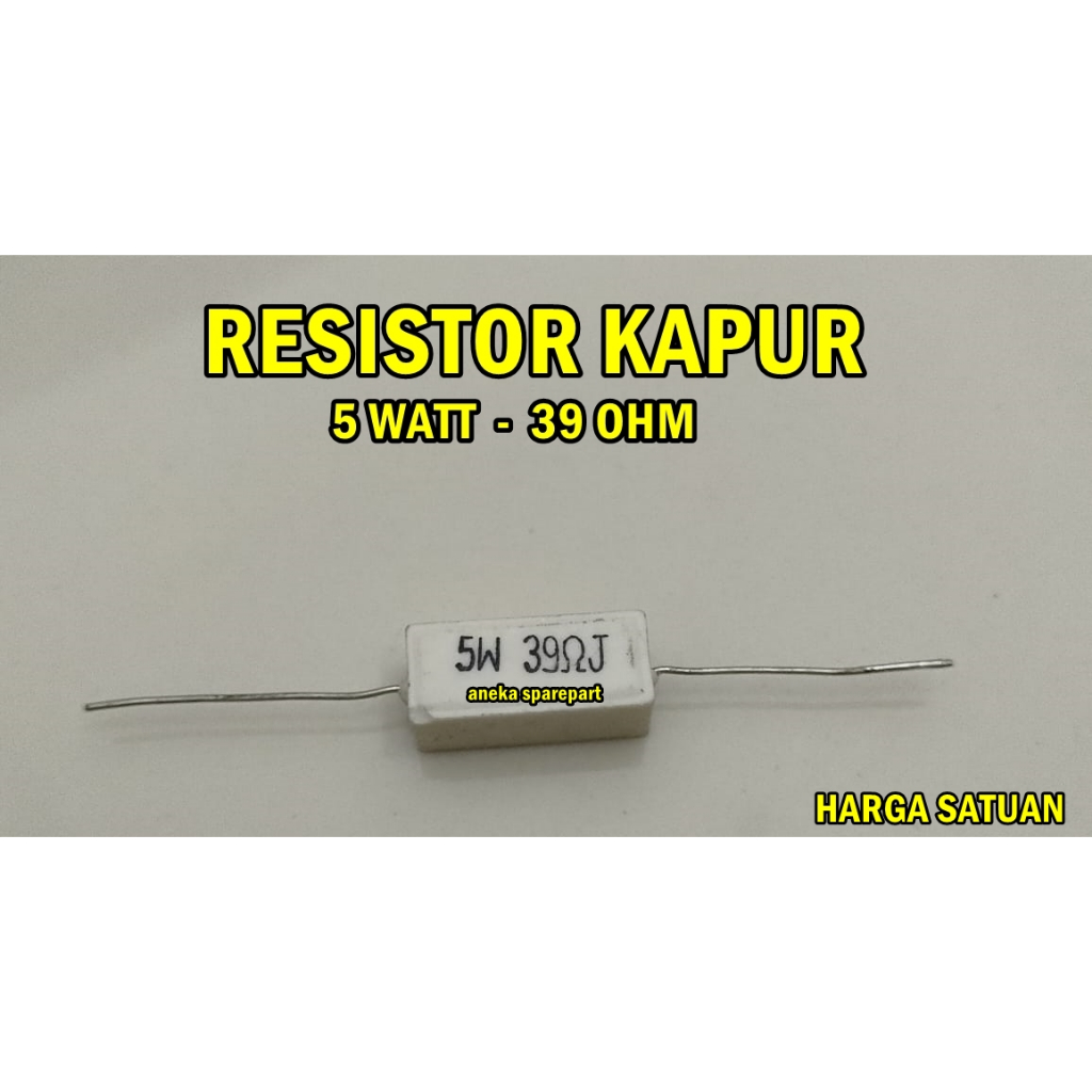 Jual RESISTOR KAPUR 5 WATT 39 0HM | Shopee Indonesia