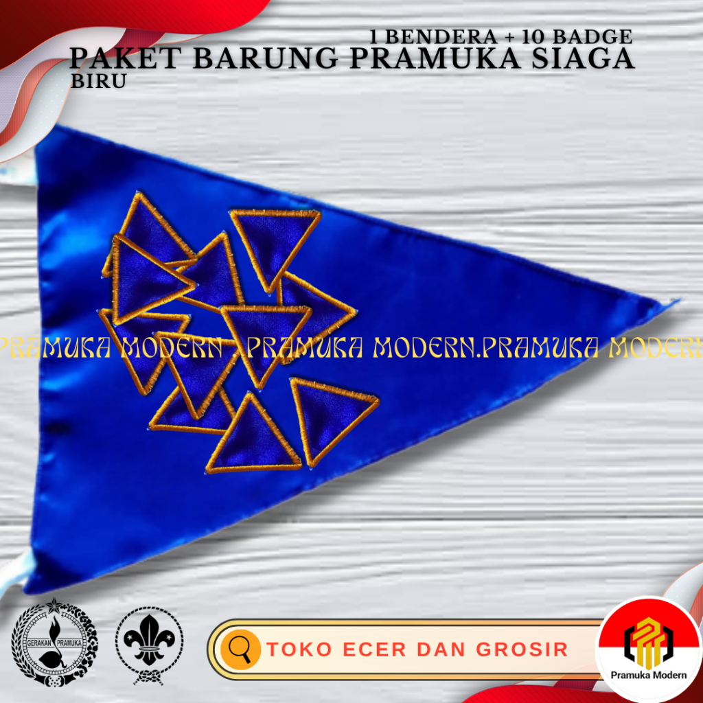 Jual paket hemat bendera & tanda barung (1 bendera + 10 badge) pramuka ...