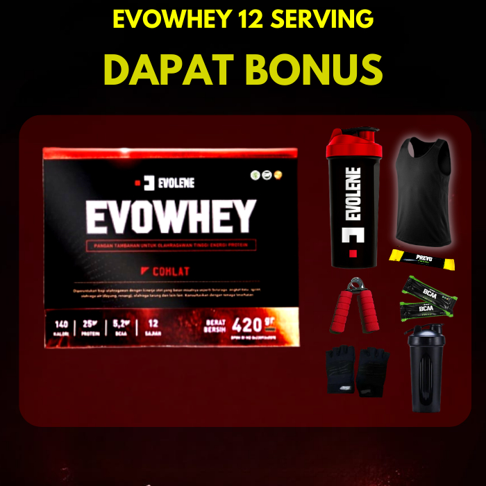 Jual EVOWHEY ORIGINAL 12 SACHET / 420 GRAM EVOLENE EVO WHEY BPOM HALAL ...